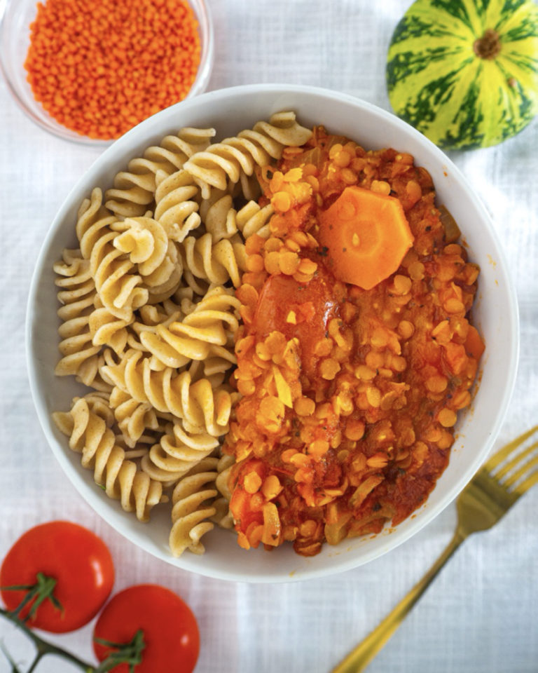 Einfache vegane Linsen-Bolognese
